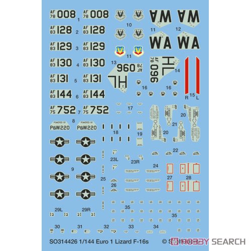 F-16 European One Lizard Camouflage (Decal) - HobbySearch Military ...