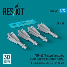 AIM-4D `Falcon` missiles (4 pcs) (3D Printed) (Plastic model ...