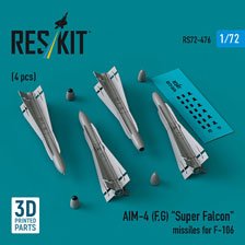 AIM-4 (F, G) `Super Falcon` missiles for F-106 (4 pcs) (3D Printed ...