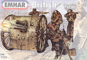 British WW1 Artillery with 18 pdr Gun (24 figures) (Plastic model ...