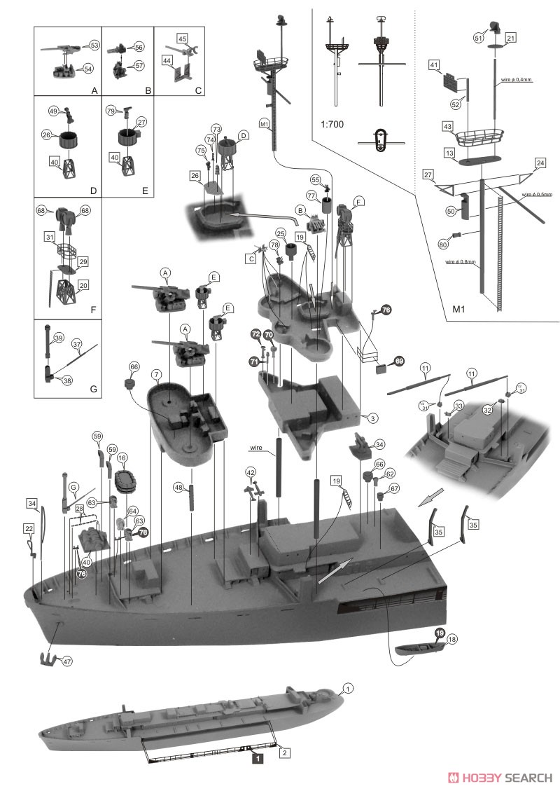 USS Gen.W.C.Langfitt (AP 151) 1944 (Plastic model) Images List