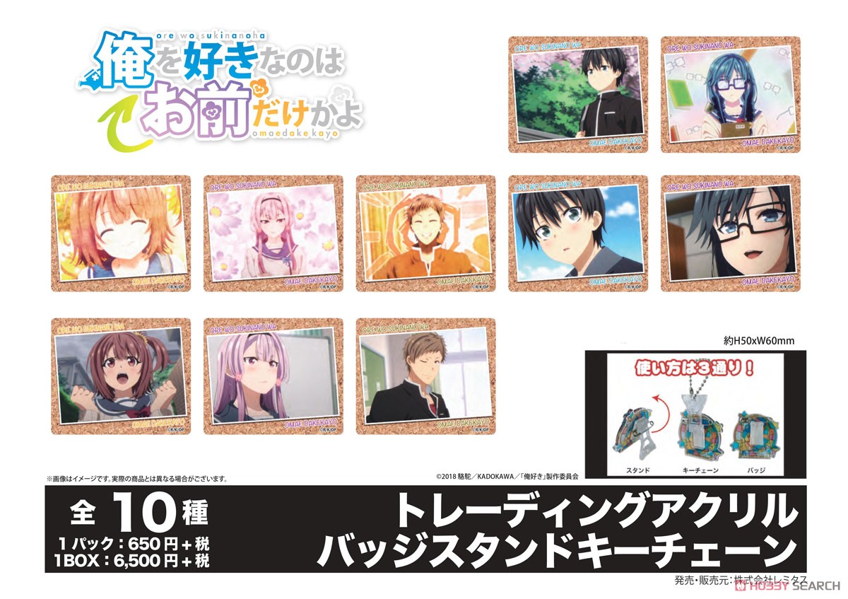 Ore o Suki nano wa Omae dake kayo Trading Acrylic Badge Stand Key Chain ...