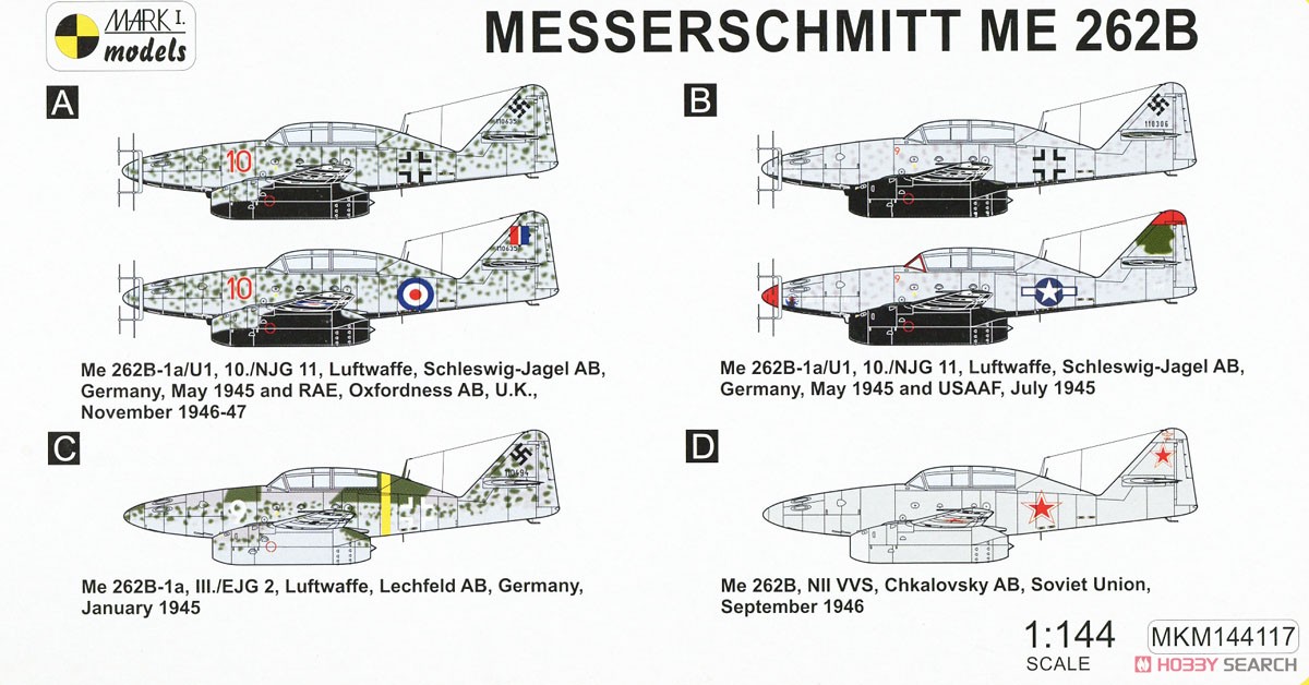 Messerschmitt Me-262B `Night Fighter` 2 in 1 (Plastic model ...