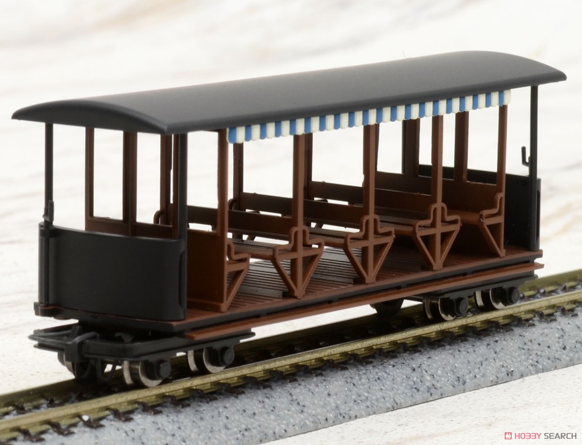 (HOe) Open Passenger Car (Roof Color Blue / White ) (Decauville Coach b ...