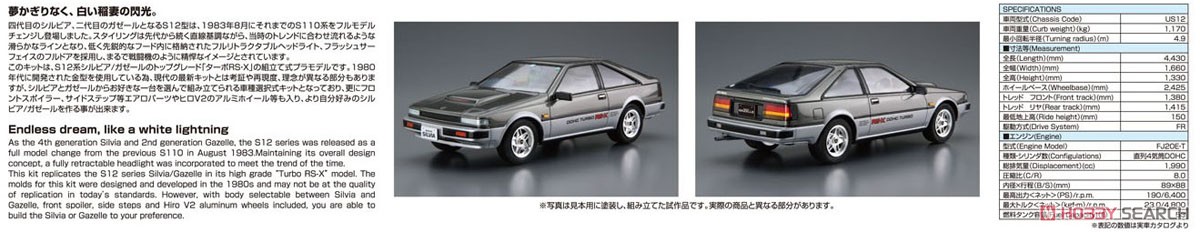 ニッサン S12 シルビア/ガゼール ターボRS-X `84 (プラモデル) - ホビーサーチ カーモデル
