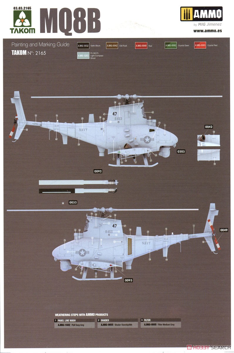Takom 2165 1/35 Mô Hình Trực Thăng MQ-8B Fire Scout 1 + 1