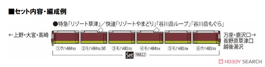 J.R. Electric Car Series 485-700 `Resort Yamadori` Set (6-Car Set) (Model Train) - HobbySearch ...